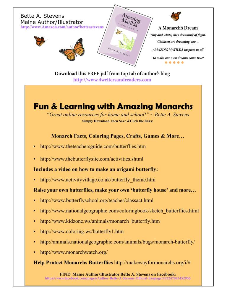 Fun & Learning with Monarch Butterflies #FREE PDF | Bette A. Stevens ...